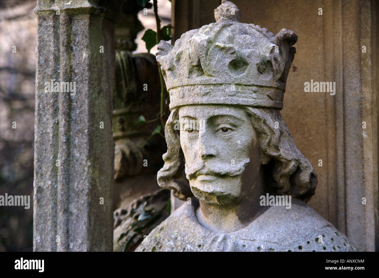 Statue of an English King, Berkeley Bquare Bristol England. Part of ...