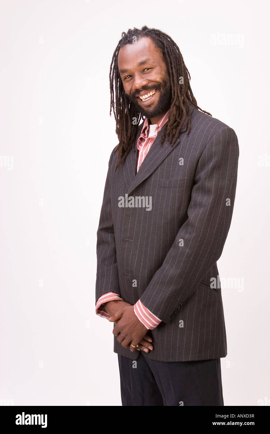 A black man with dreadlock hair isolated on a white background Stock ...