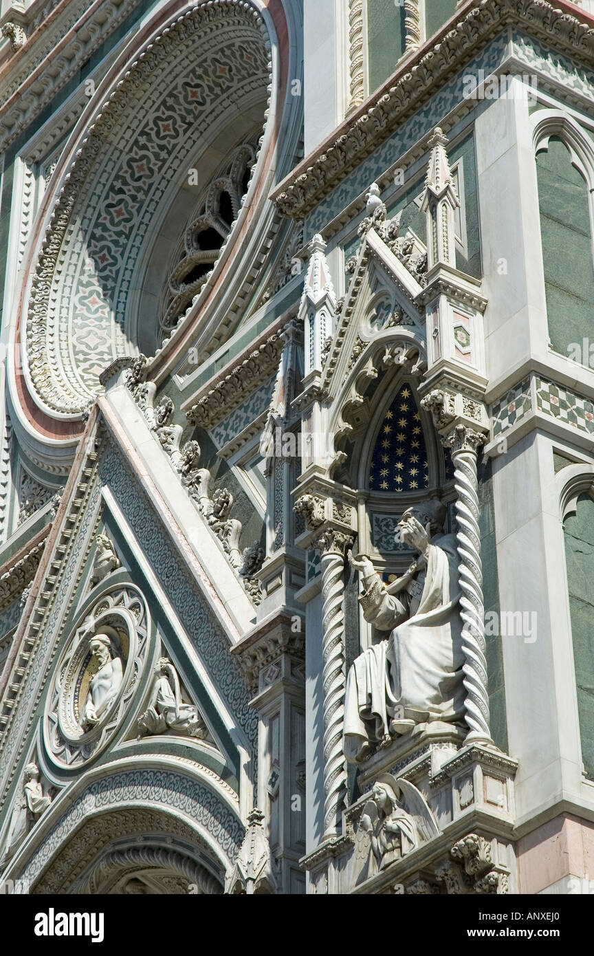 A vertical picture of a Statue on the facade of the Cathedral in ...