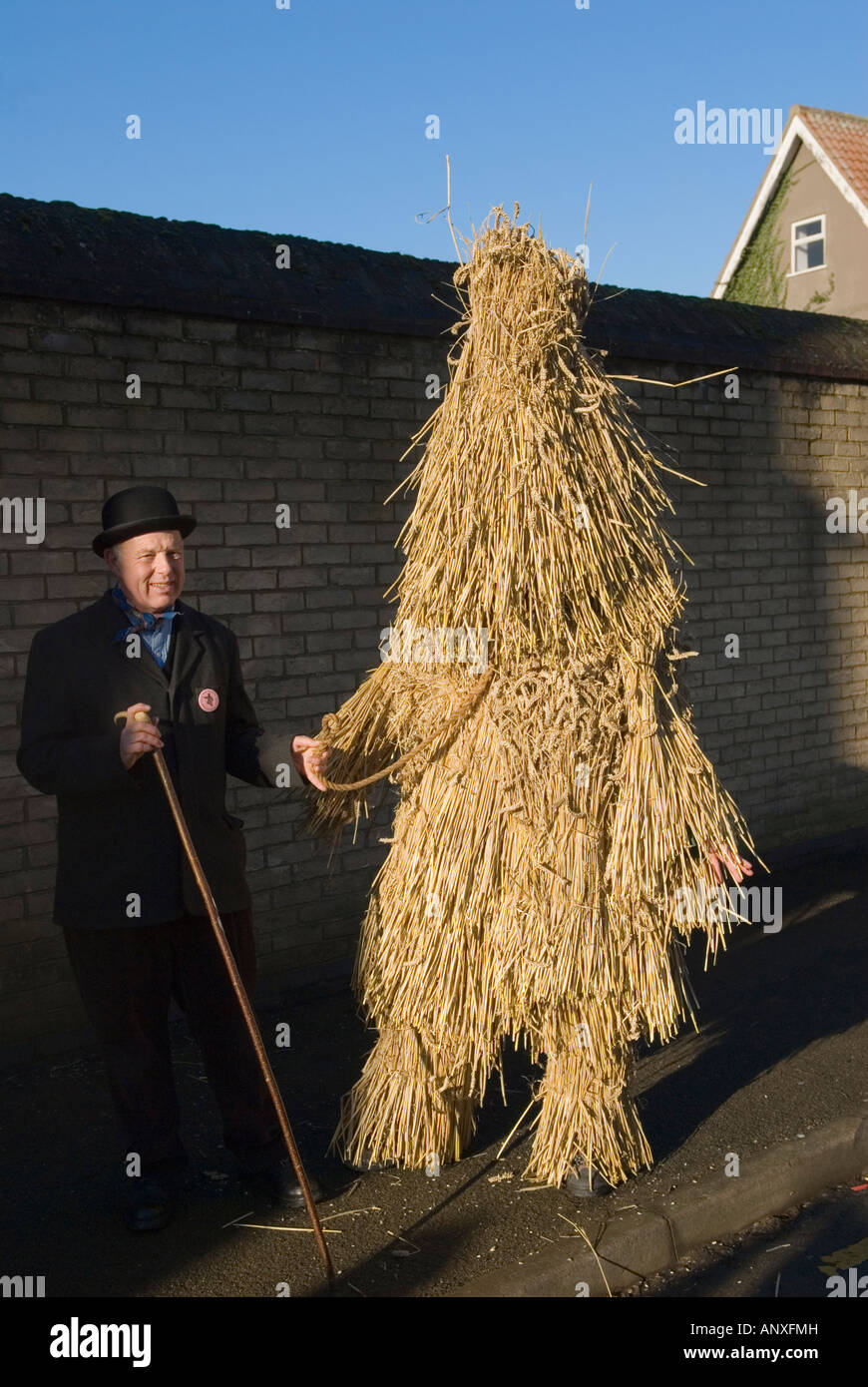 The straw bear festival procession in whittlesey hi-res stock ...