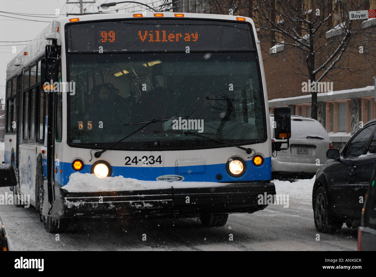 Bus in Montreal Quebec canada Stock Photo - Alamy