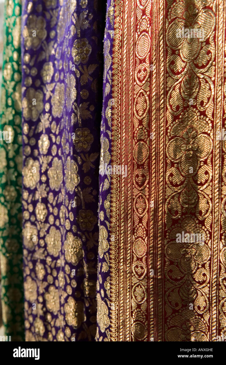INDIA, South Delhi: Hauz Khas Village, Shopping village, Indian Fabric ...