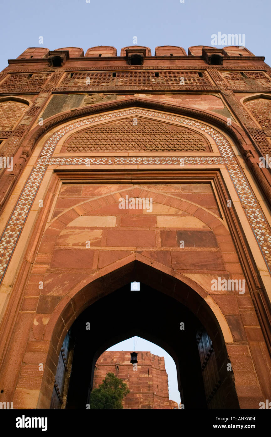 INDIA, Uttar Pradesh, Agra: Red Fort (Agra Fort), Gate Detail Stock ...