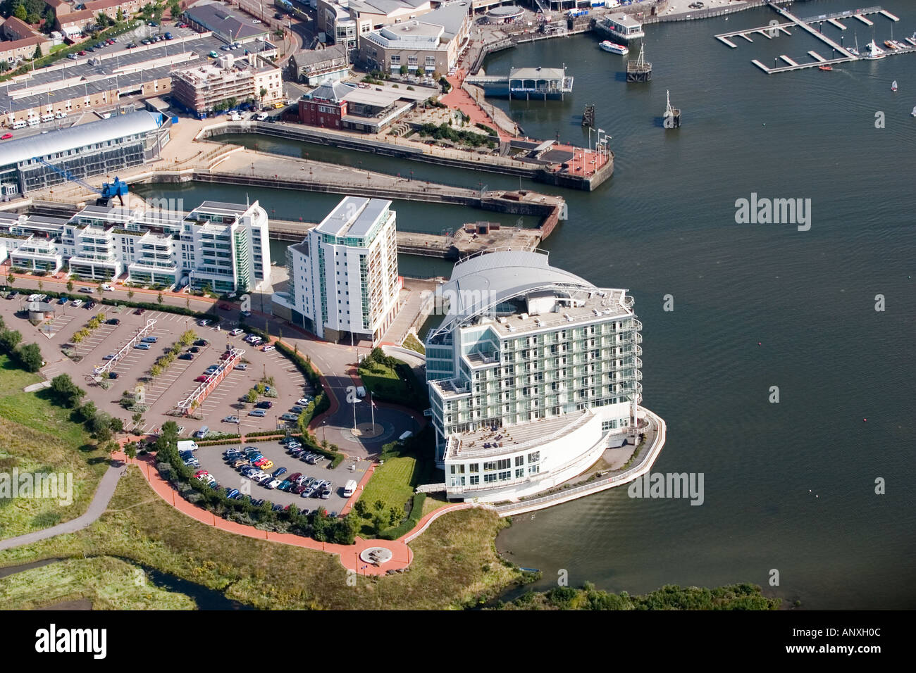 Aerial St Davids Hotel Cardiff Bay South Wales Stock Photo - Alamy