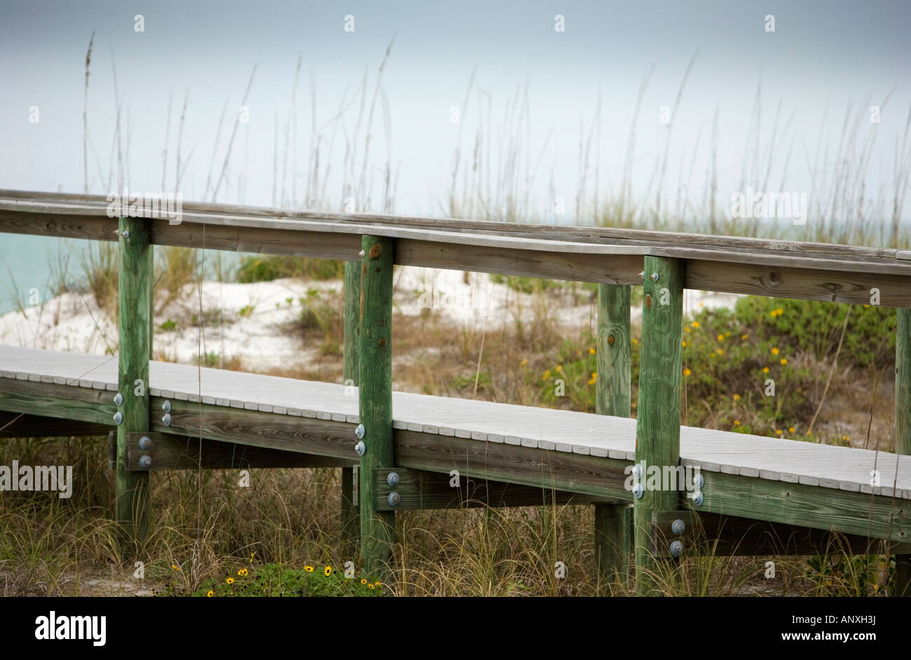 Walkway over sand dune Stock Photo - Alamy