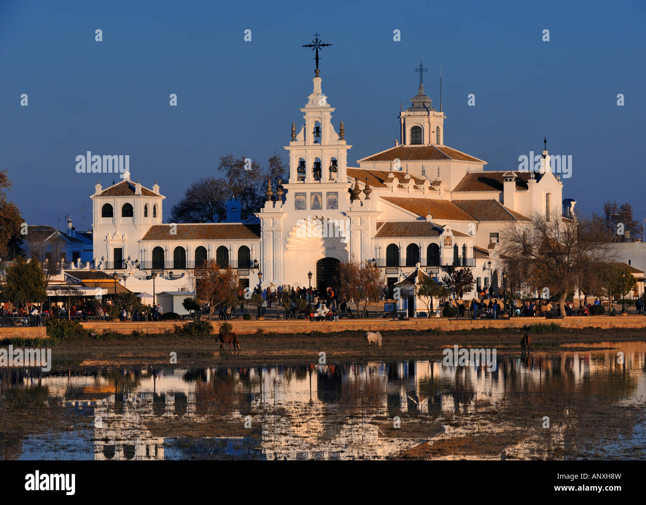 Ermita del Rocio, main church of El Rocio at sunset Stock Photo - Alamy
