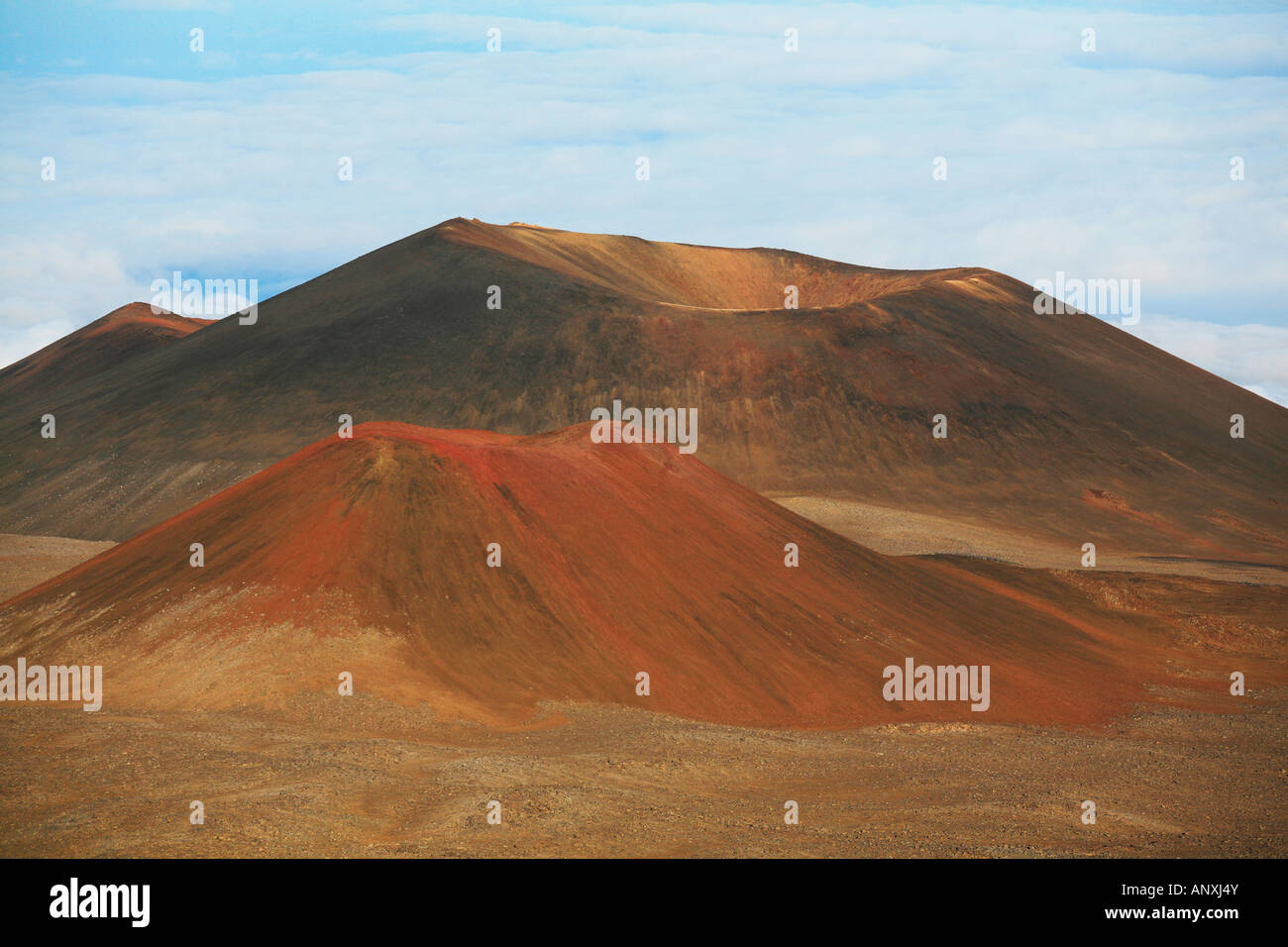 Inactive crater vents on summit of Mauna Kea volcano Hawaii Stock Photo ...