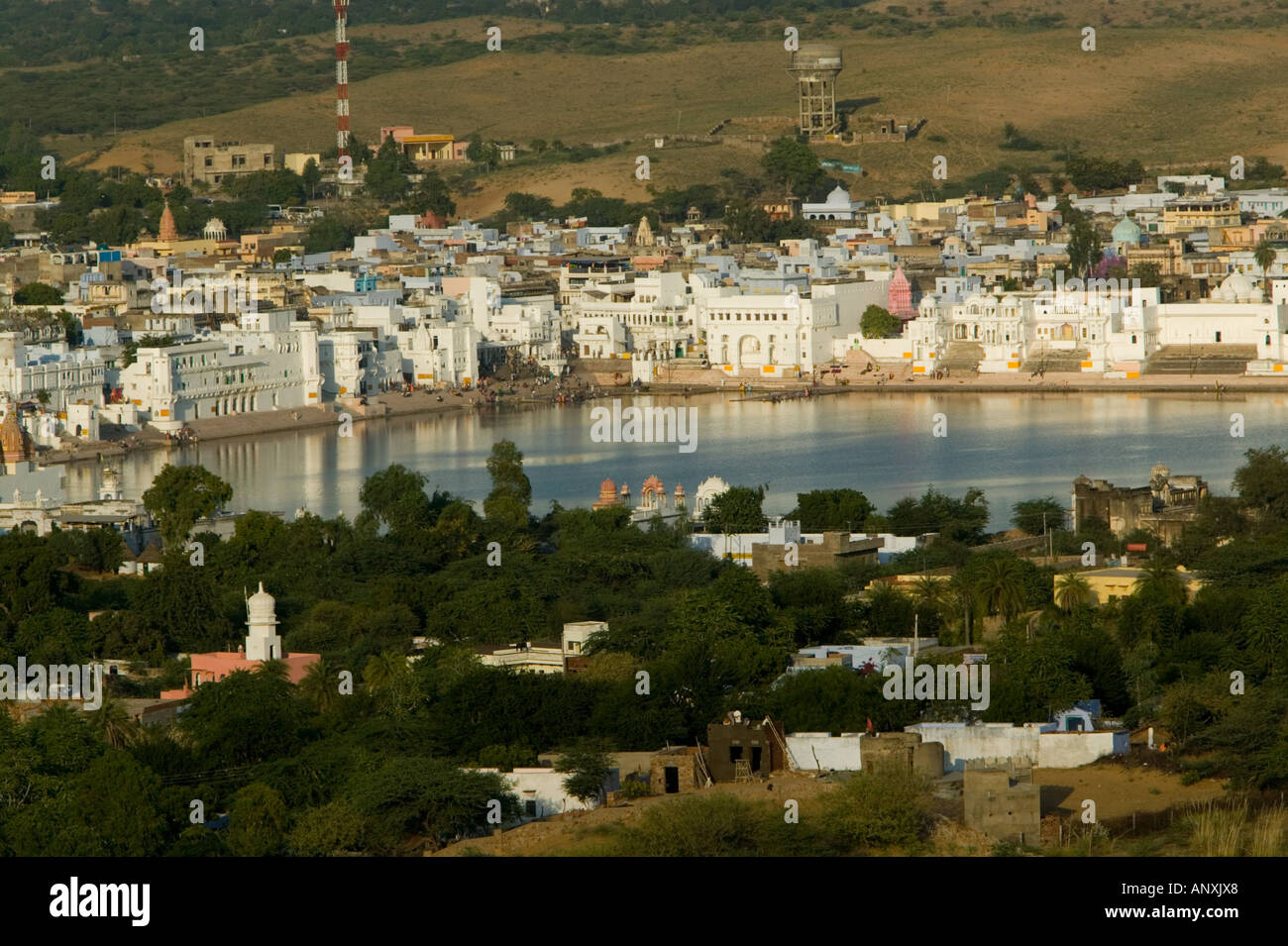 INDIA, Rajasthan, Pushkar: PUSHKAR CAMEL FAIR, Aerial View of Pushkar ...