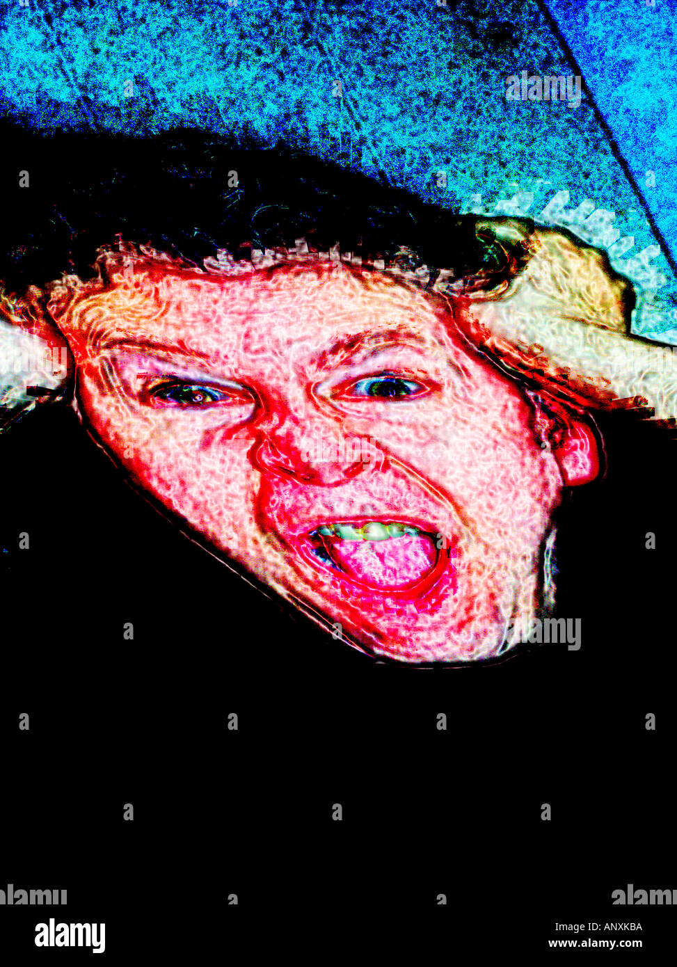 man male screaming holding hands to head happy sad mad uncontrollable ...