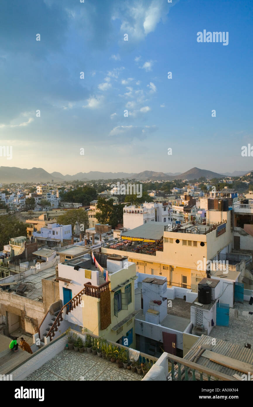INDIA, Rajasthan, Udaipur: Udaipur View from Rooftop Cafe Stock Photo ...