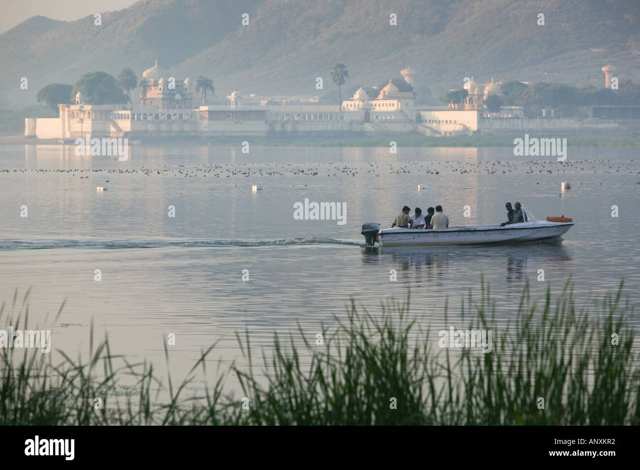 INDIA, Rajasthan, Udaipur: Jagmandir Island, View with Boat Stock Photo ...