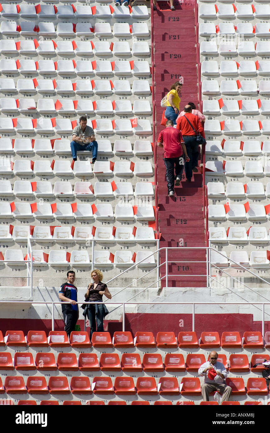 Almost empty seats in a stadium stands, Seville, Spain Stock Photo - Alamy