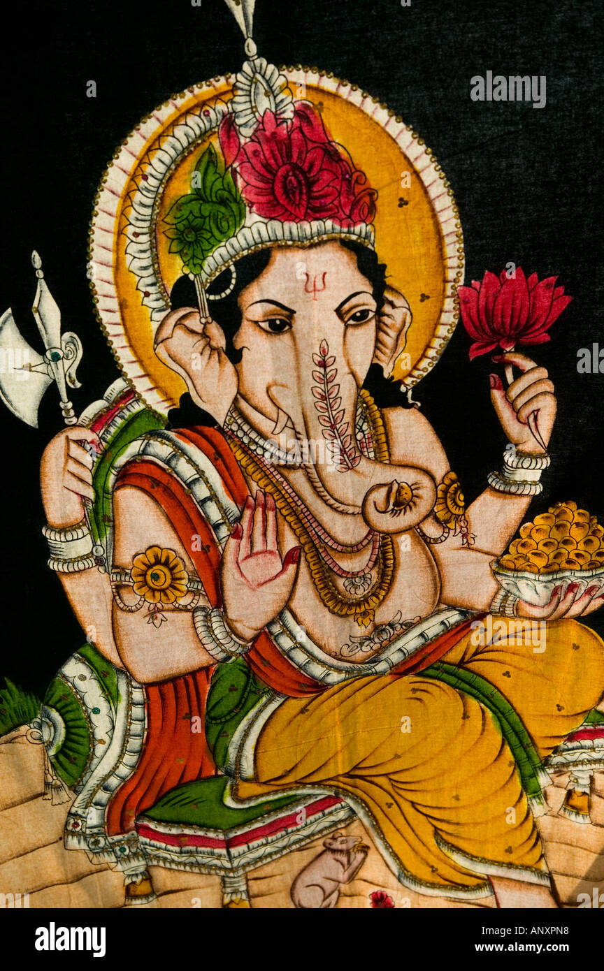 INDIA, Goa, Anjuna: Indian Patterned Fabric Stock Photo - Alamy