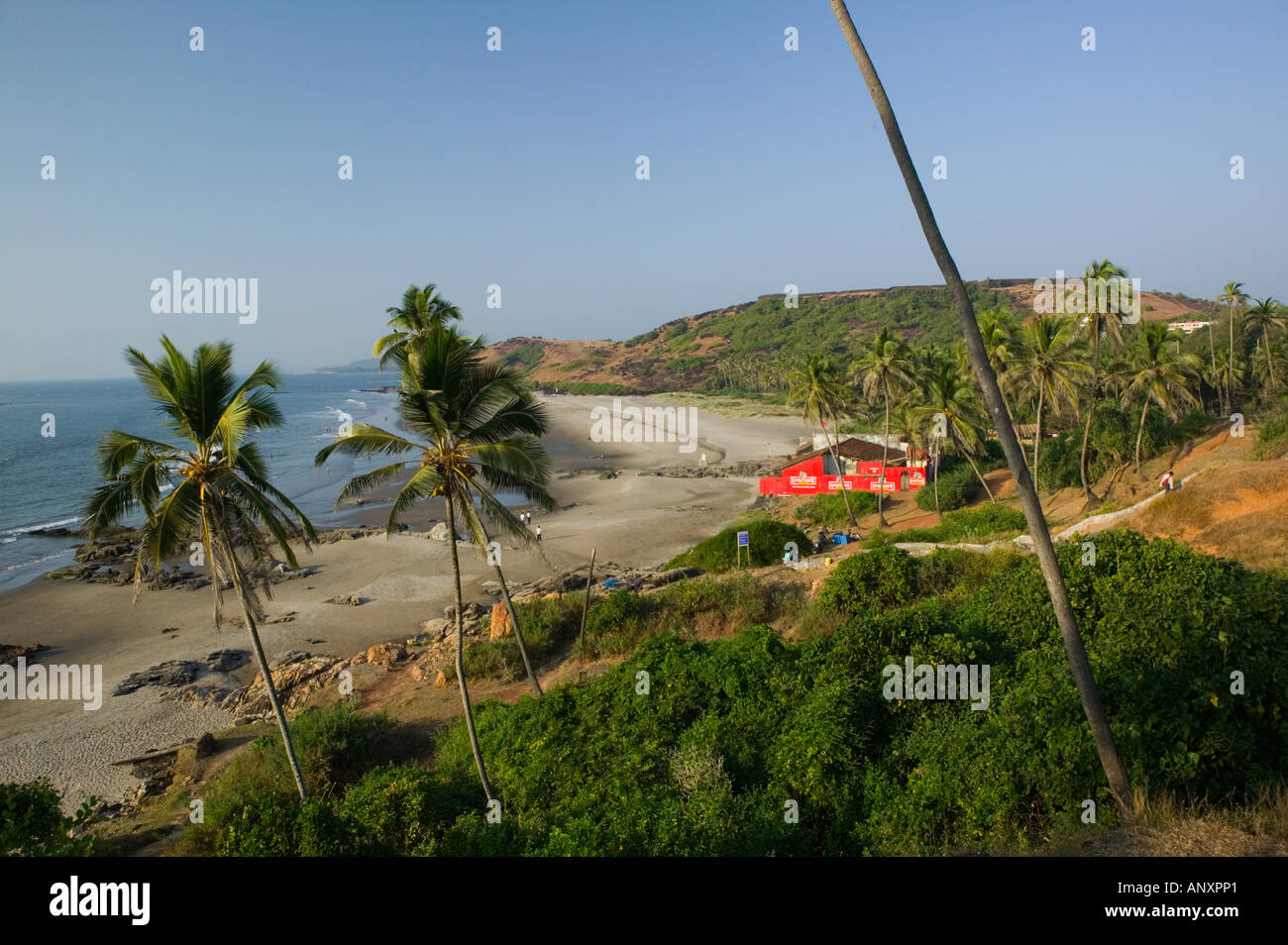 INDIA, Goa, Vagator: Beach View (Goa's Main Beach Rave Area Stock Photo ...