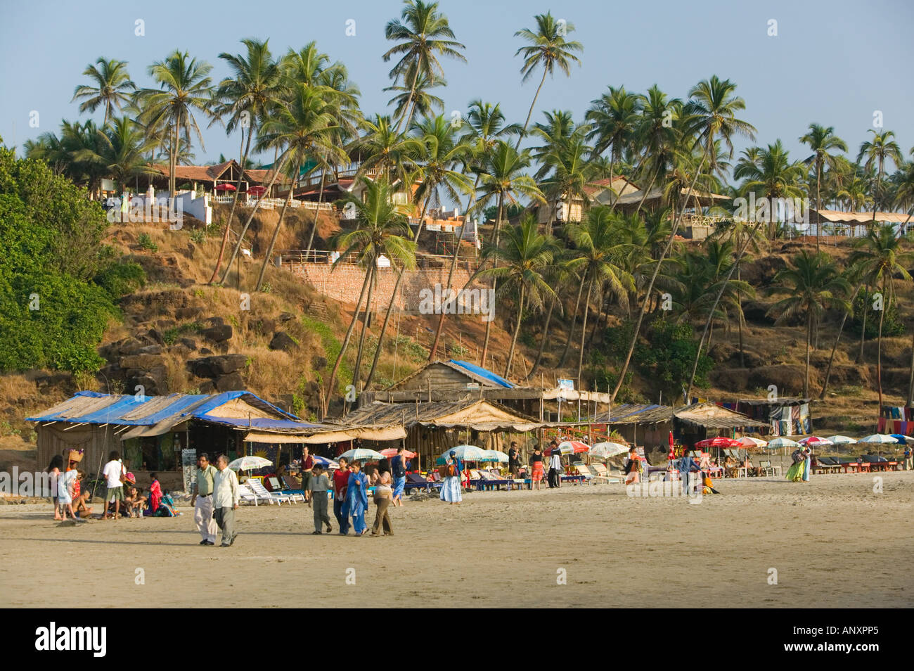 INDIA, Goa, Vagator: Beach View (Goa's Main Beach Rave Area Stock Photo ...
