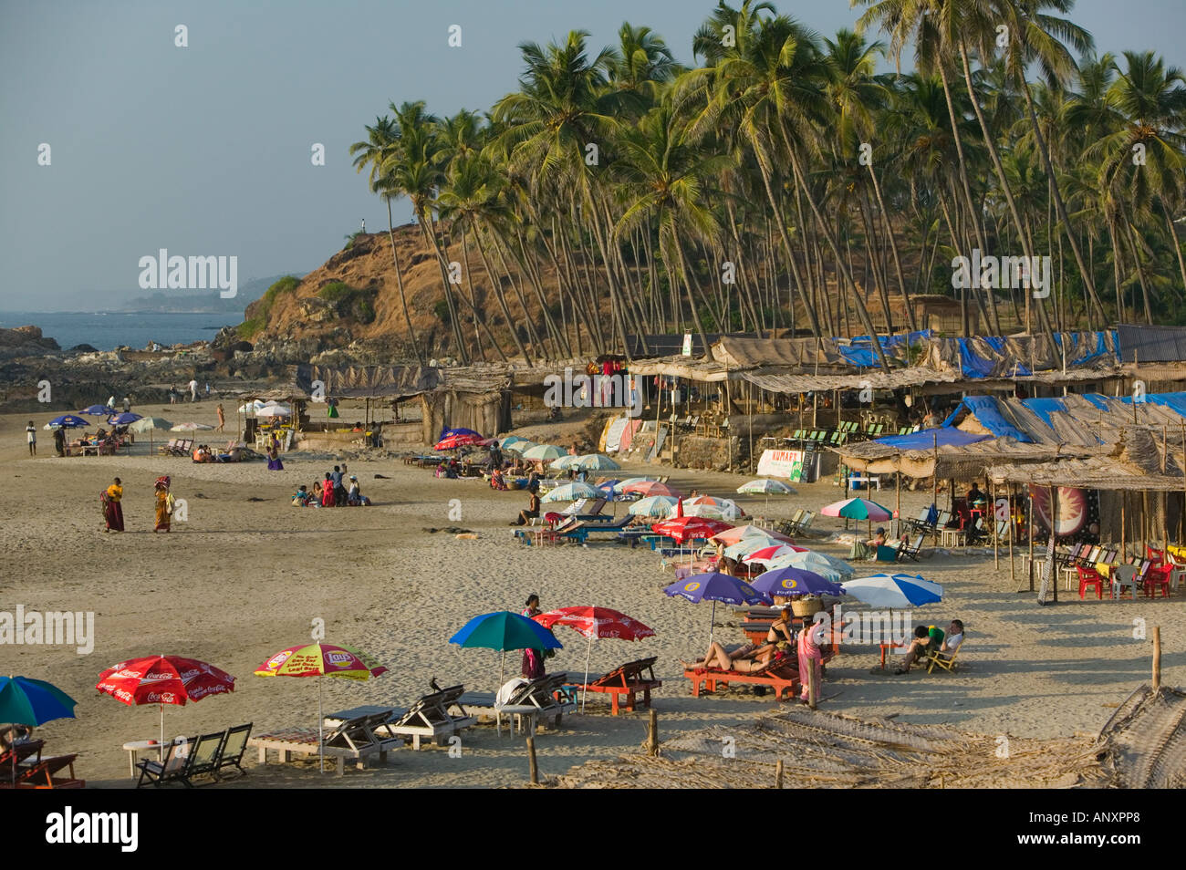 INDIA, Goa, Vagator: Beach View (Goa's Main Beach Rave Area Stock Photo ...