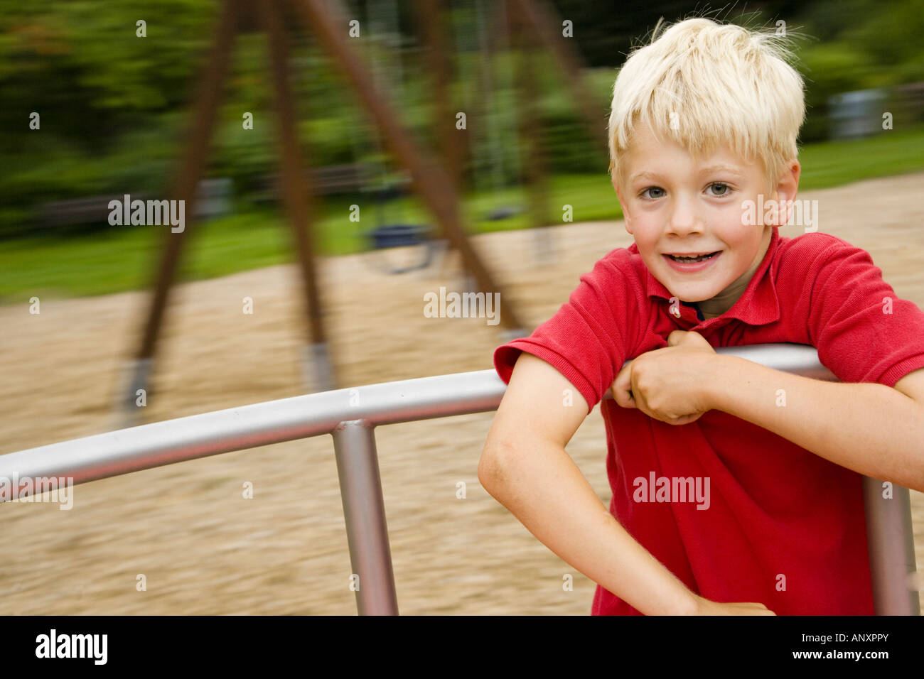 Young German boy playing in a park in Frankfurt Germany Stock Photo - Alamy
