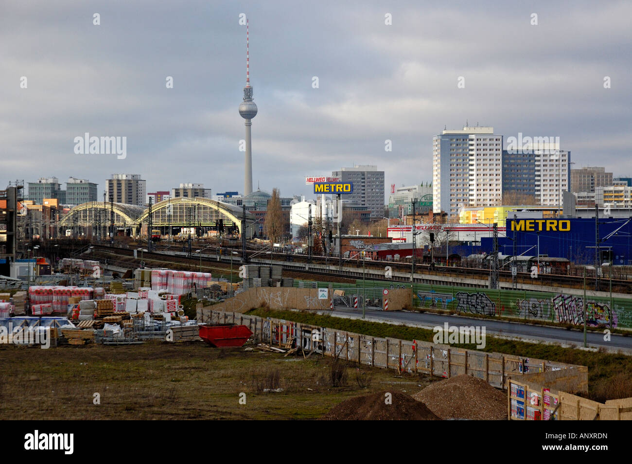 Inner city landscape near the East Station, Berlin, Germany Stock Photo ...