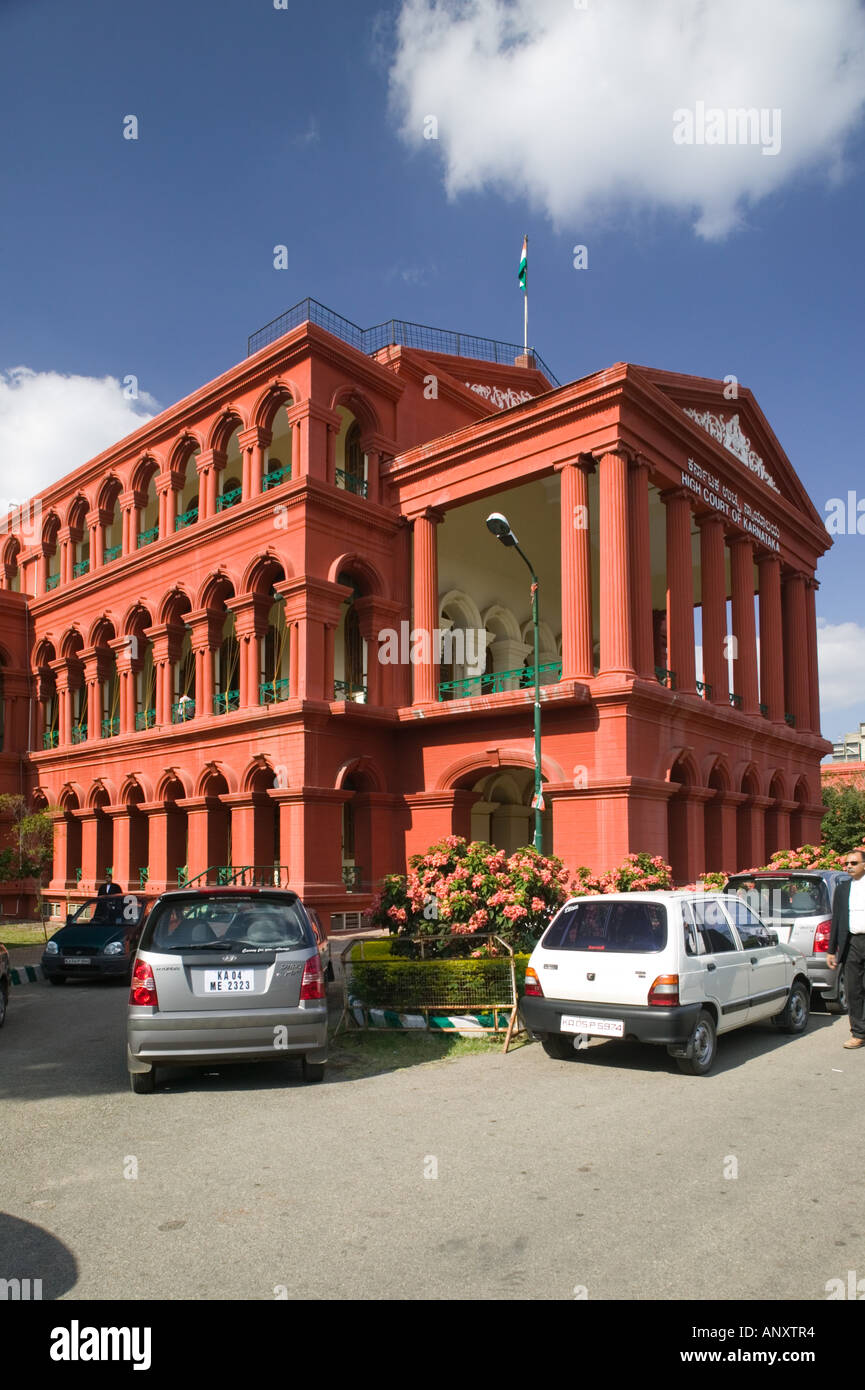 INDIA, Karnataka, Bangalore: Red buildings of the High Court Stock ...