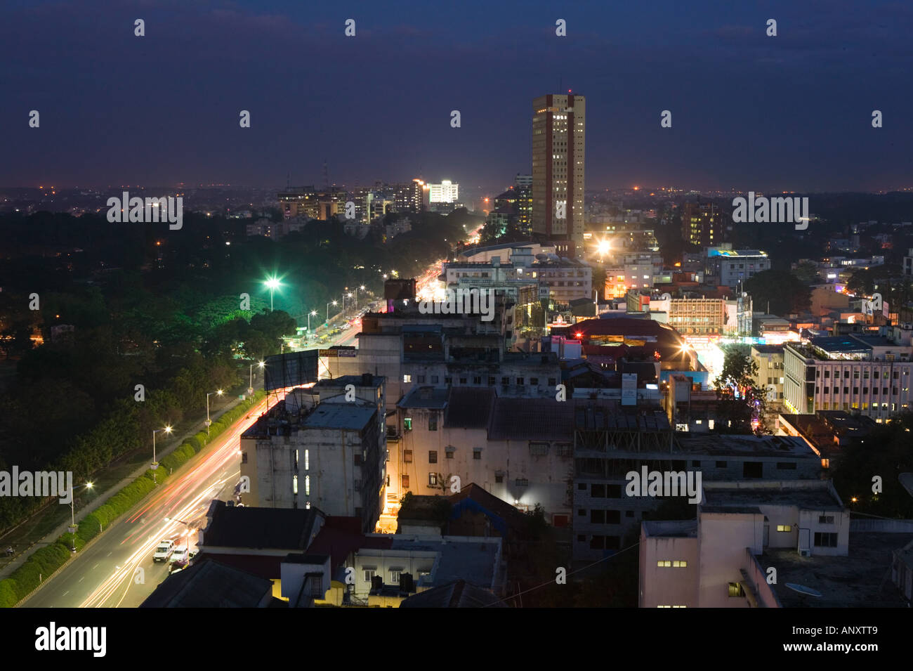 INDIA, Karnataka, Bangalore: City Center and MG Road Area Aerial from ...