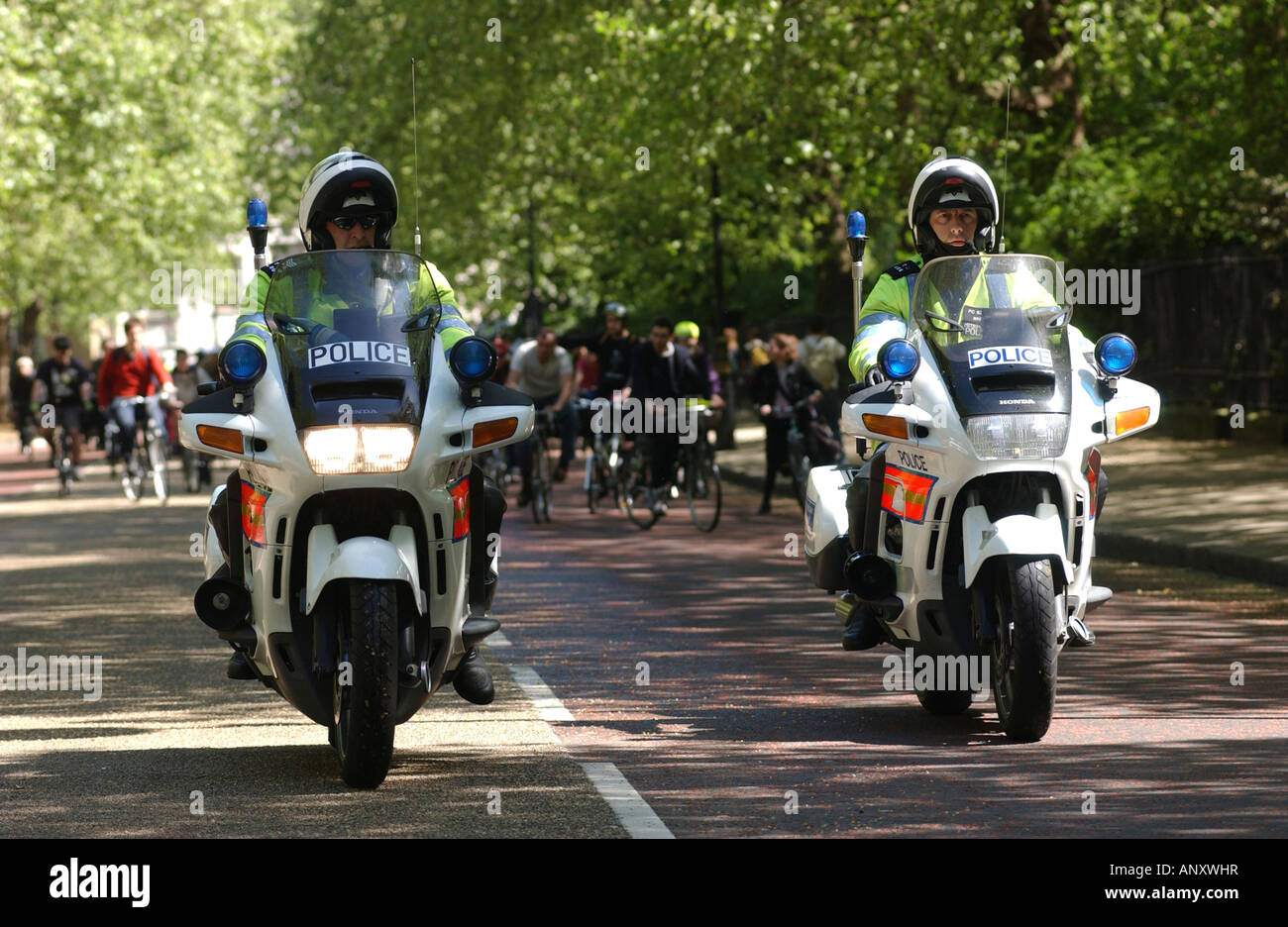 Police motorbikes in London, UK Stock Photo - Alamy