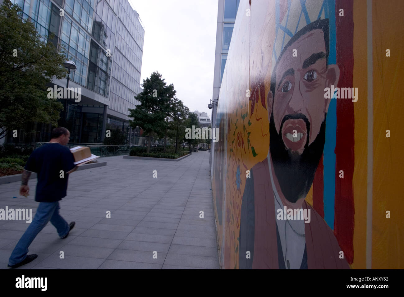 General view of Bishops Square and Spitalfields market redevelopment in ...