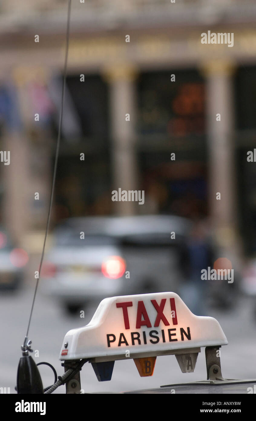 Paris Taxi sign Stock Photo - Alamy