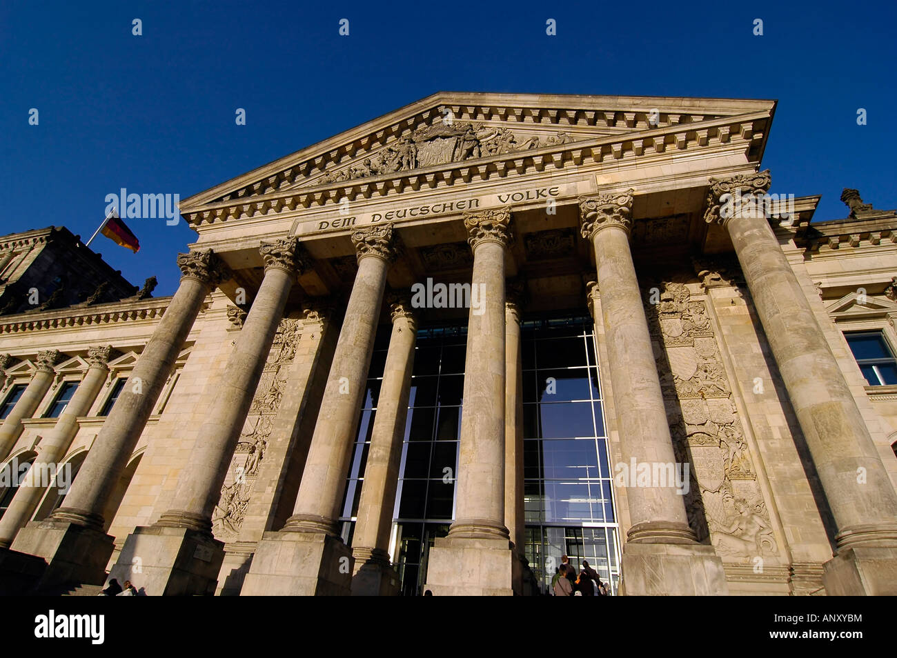 Entrance of the Reichstag building in Berlin, Germany. This building ...