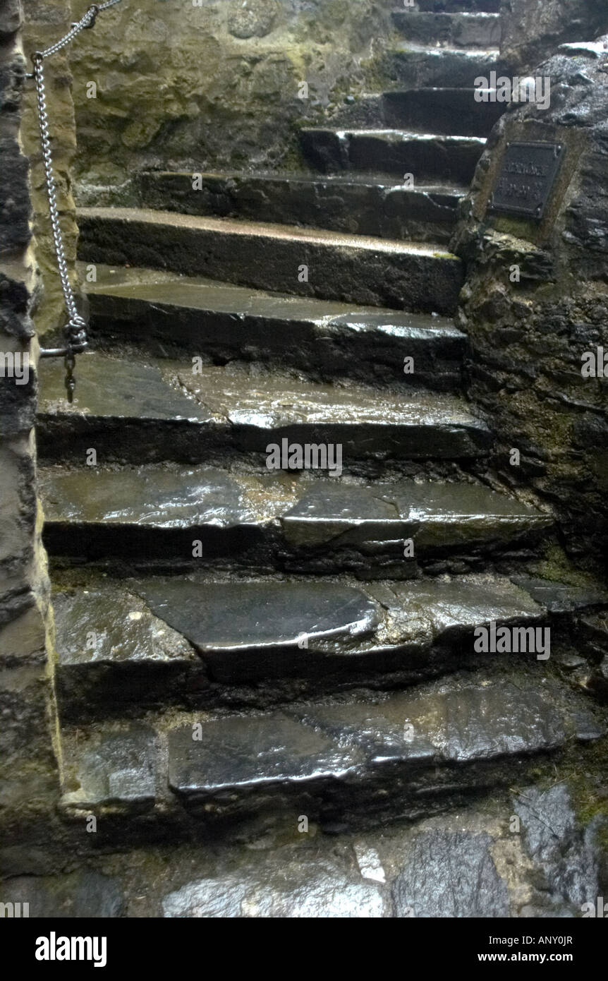 Wet stone steps in an ancient castle Stock Photo - Alamy