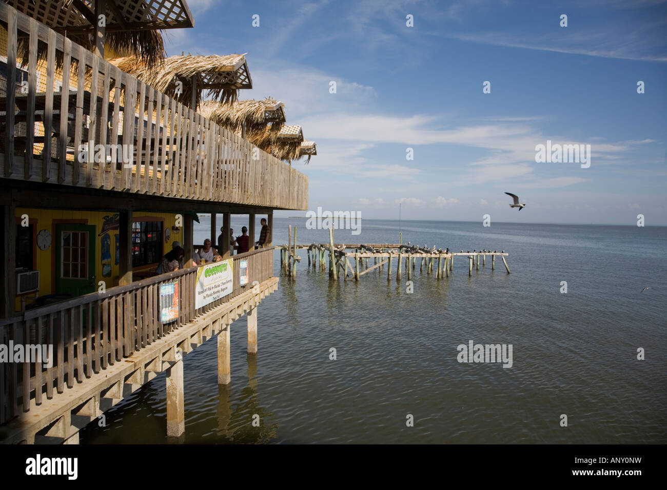 Waterfront buildings on Dock Street from the Gulf of Mexico on Cedar ...