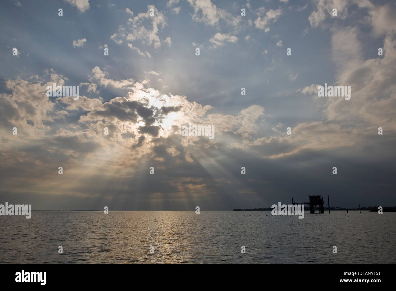 Late afternoon sky over the Gulf of Mexico off Cedar Key Florida Stock ...