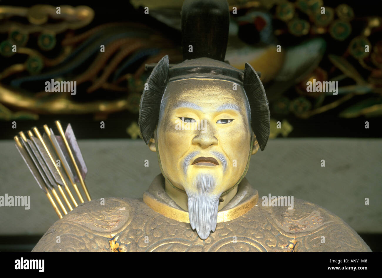 Asia, Japan, Nikko, Tochigi, Toshogu Shrine, Statue of Tokugawa Shogun ...