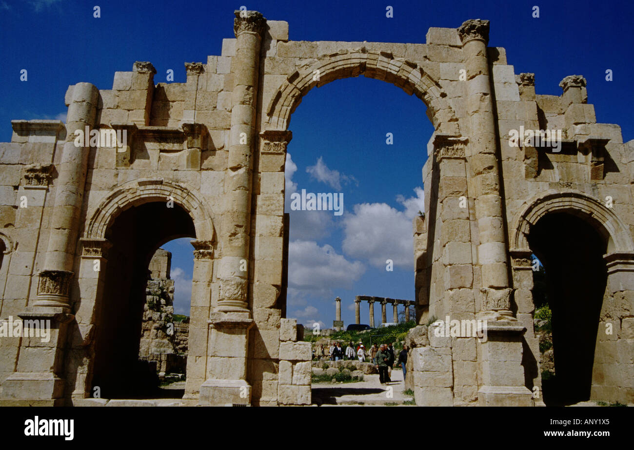 Asia - Jordan - Amman - Jerash (aka Gerasa) South Gate, Hadrian's Arch ...