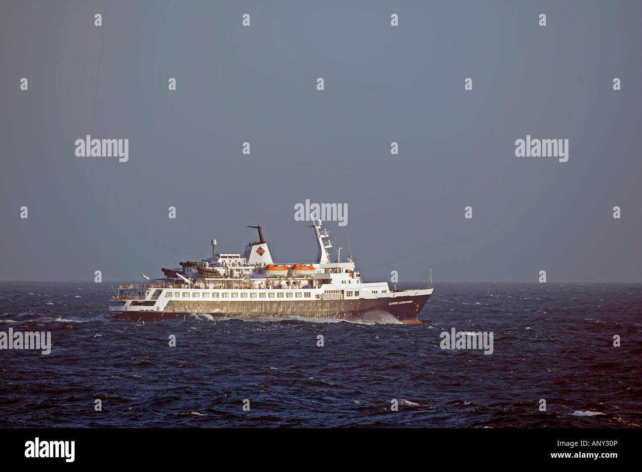 Antarctica, Antarctic Peninsula, Deception Island. The expedition ship ...