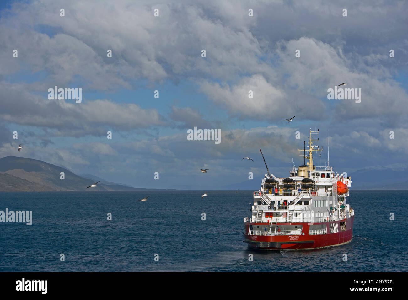 Argentina, Tierra del Fuego, Ushuaia, Beagle Channel. Late afternoon ...