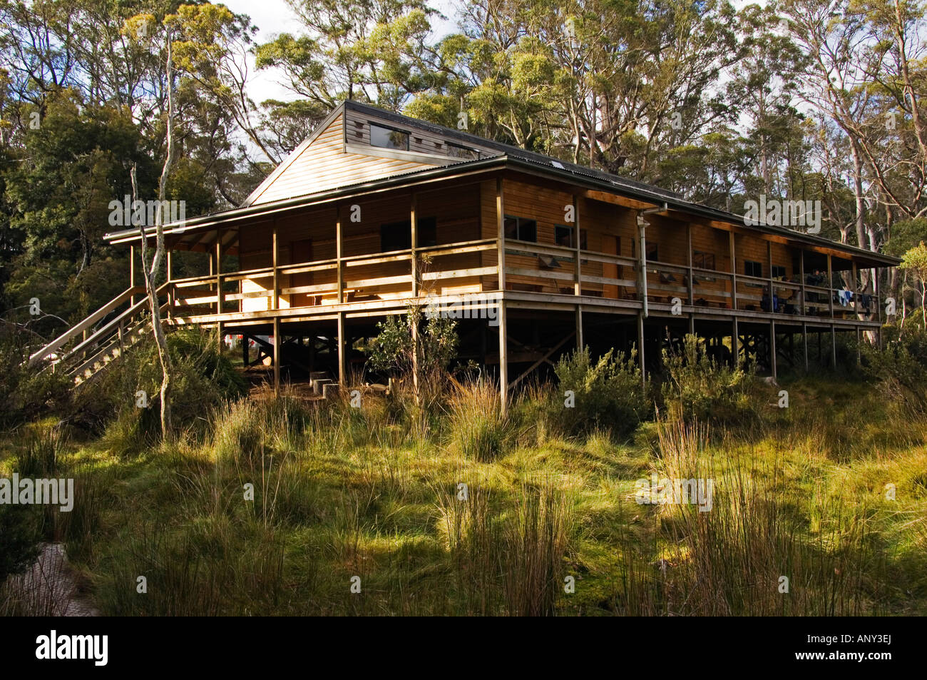 Australia, Tasmania, Overland Track. Hut in 'Cradle Mountain-Lake St ...