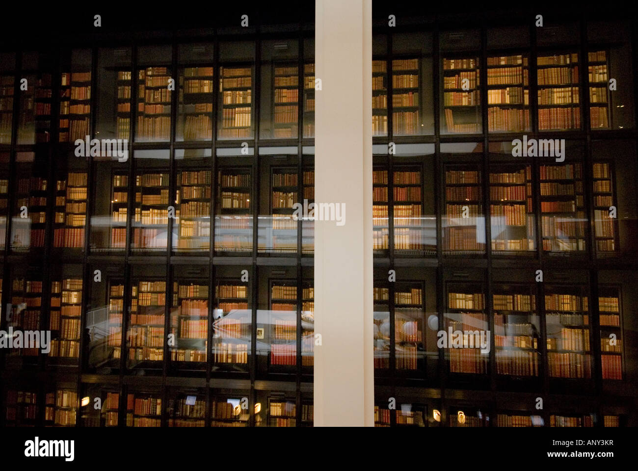 British Library inside with a huge bookcase London Stock Photo - Alamy