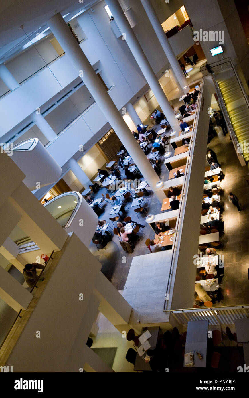 British Library inside tables and chairs, eat work study London Stock ...