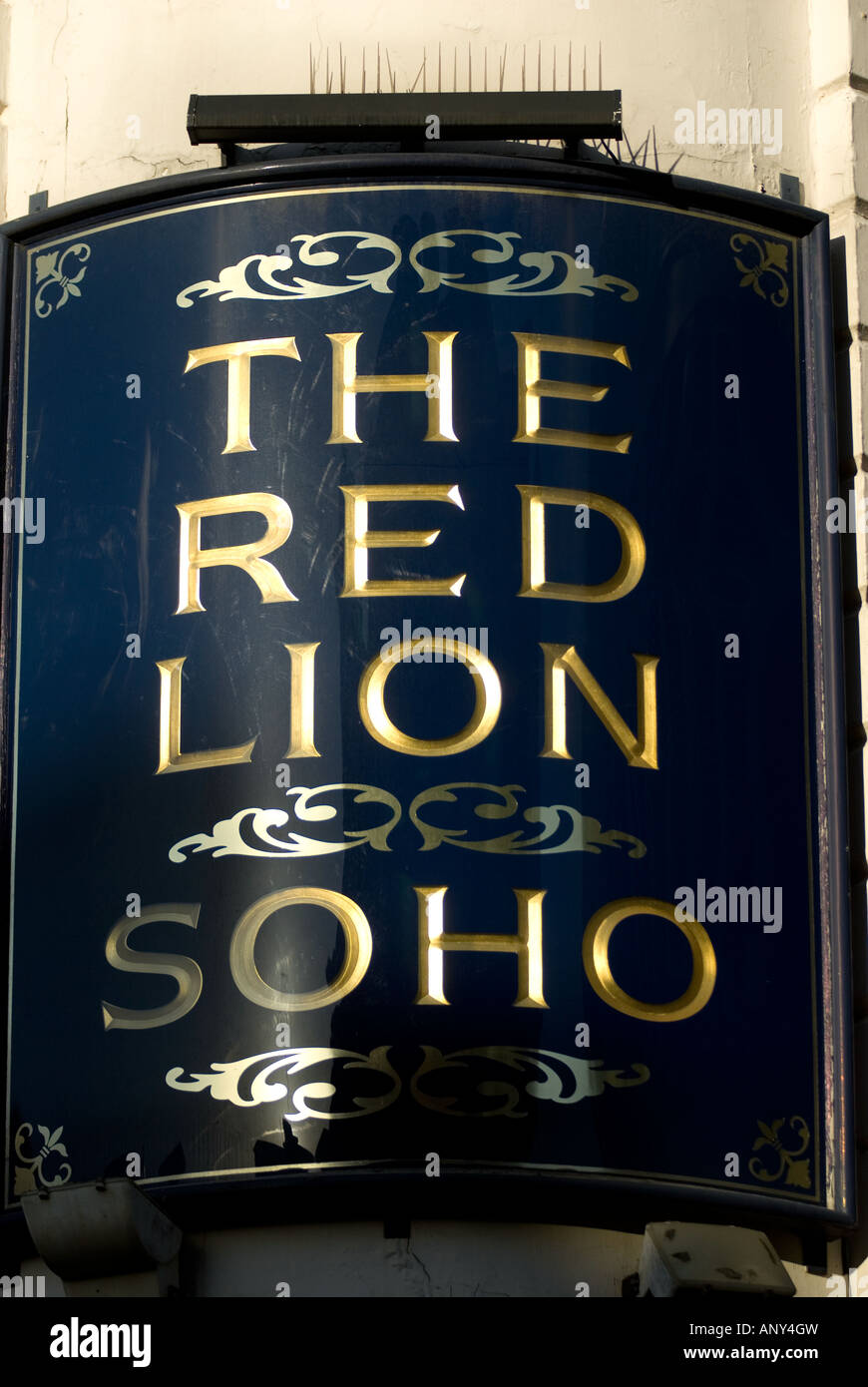 Soho red lion sign London Stock Photo - Alamy