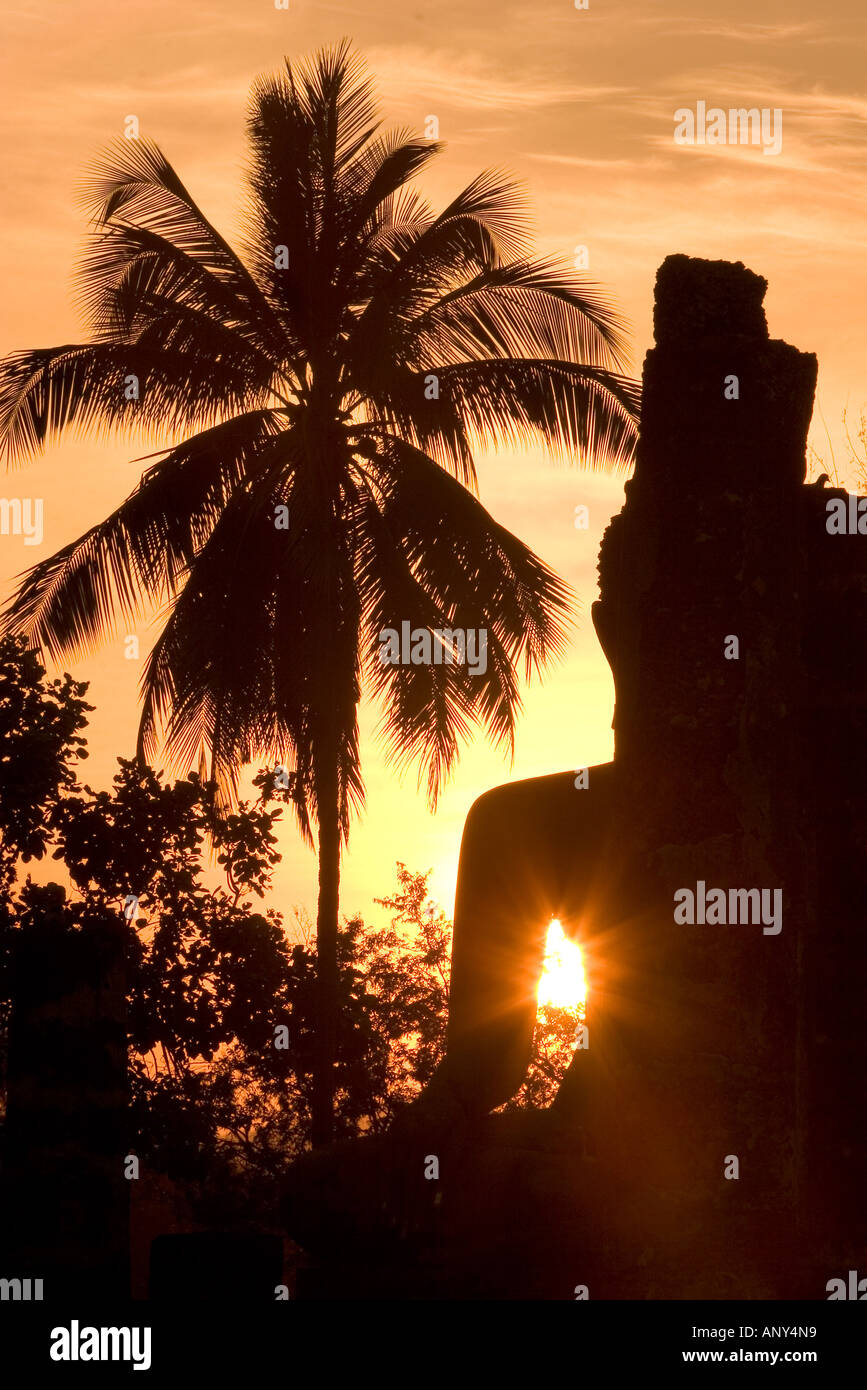Thailand, Buddha statue and sunset Stock Photo - Alamy