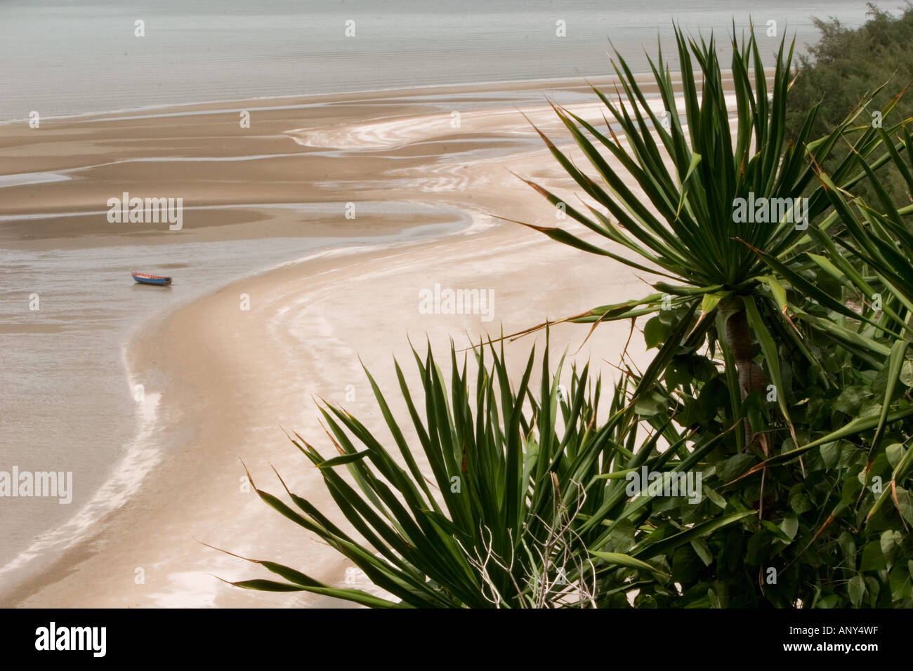Thailand, Fishing Boat on Sam Roi Yot Beach Stock Photo - Alamy