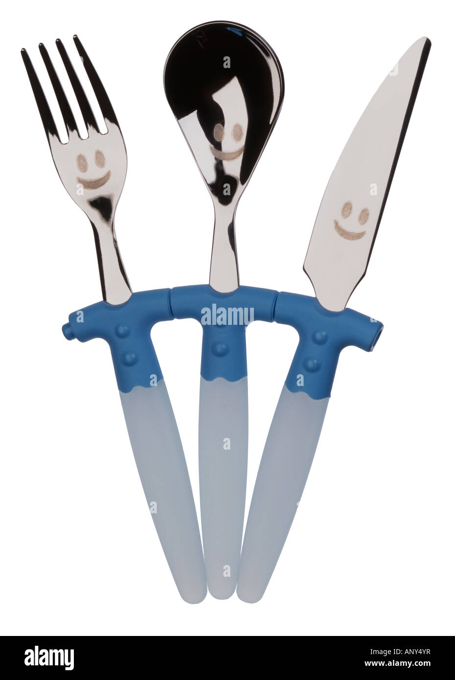 child's knife fork and spoon cutlery set Stock Photo - Alamy