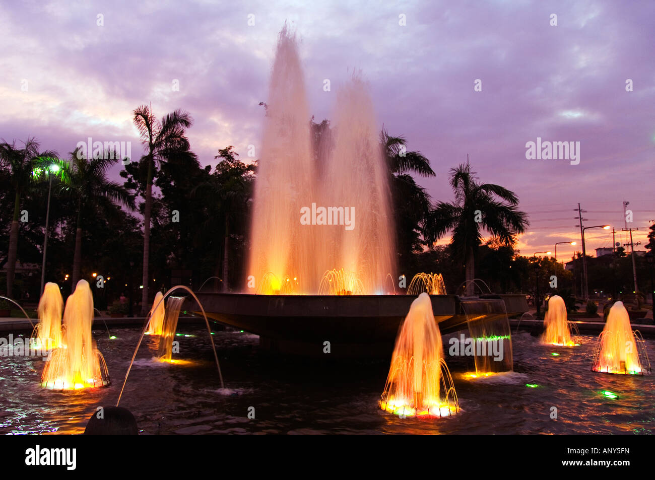 Philippines, Luzon, Manila. Intramuros district - Rizal Park fountain ...