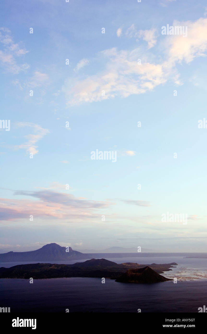 Philippines, Luzon, Batangas, Talisay. Lake Taal and Taal Volcano at ...
