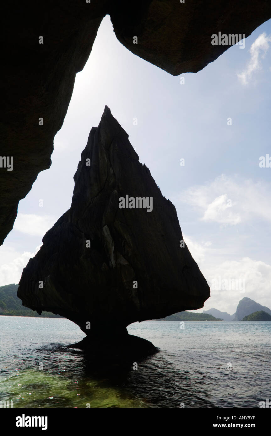 Philippines, Palawan Province, El Nido Town, Bacuit Bay. Unusual ...