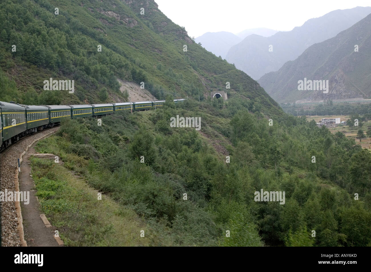 The Shangri La Express train making its way through China towards Lhasa ...