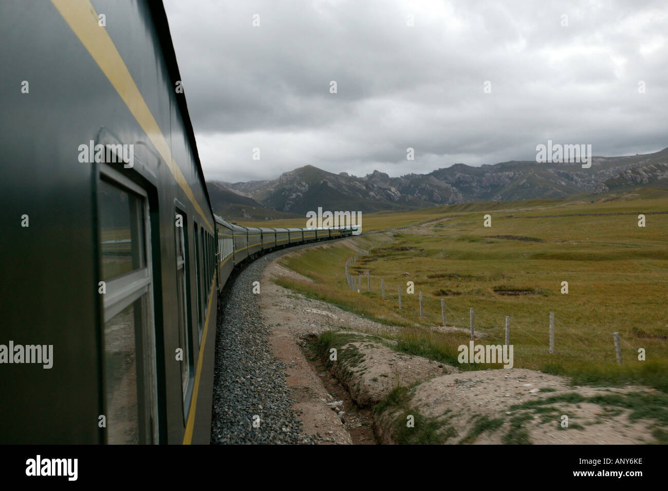 The Shangri La Express train making its way through China towards Lhasa ...