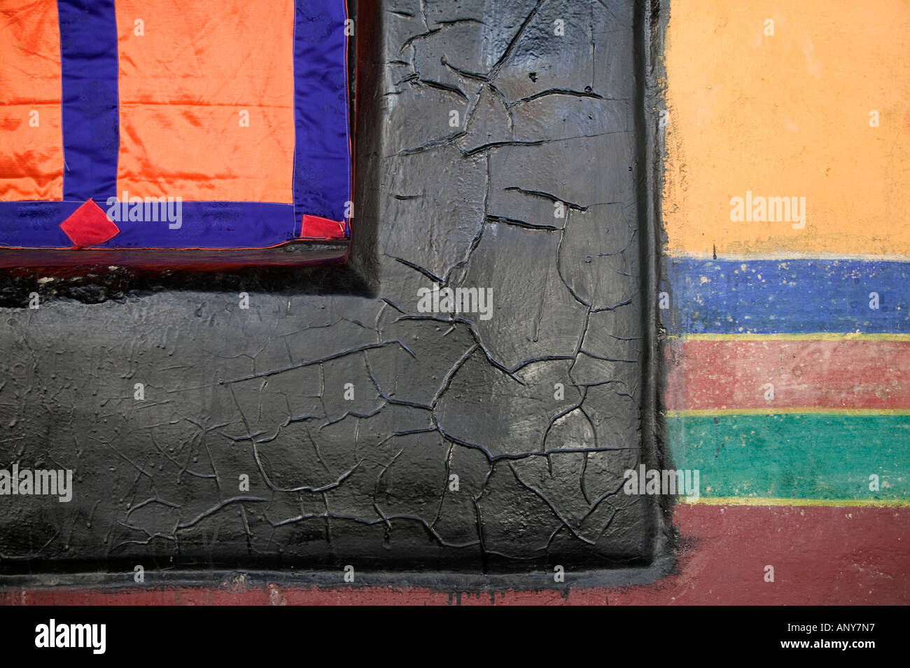 Detail of a window frame in the Jokhang temple Lhasa Tibet China Stock ...