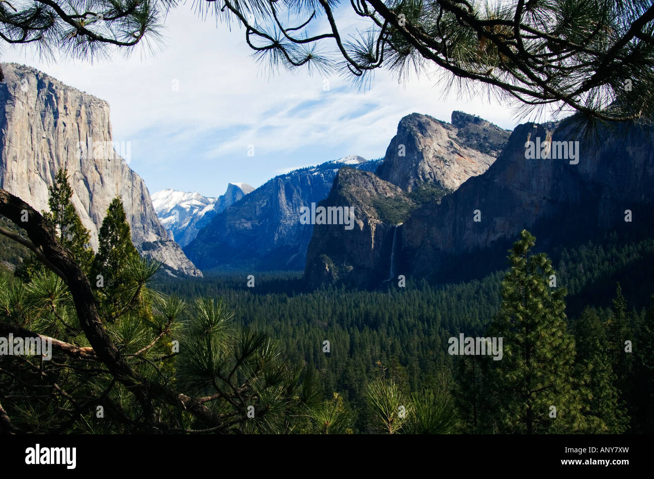 USA, California, Yosemite National Park. Granite walls of El Capitan ...