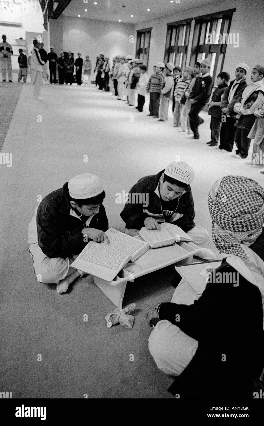 Children studying the Koran. Victor Street Mosque, Manningham, Bradford ...